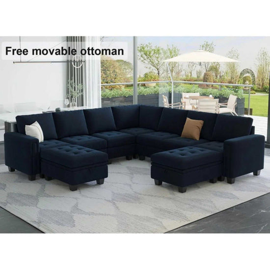 Moris 8 Seater Interchangeable Modular Corner Fabric Sofa with Storage – Torque India