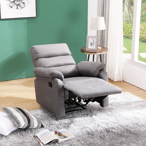 Alenya 1 Seater Fabric Manual Recliner Grey Best Fabric Manual Rec Torque India