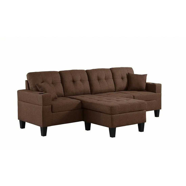 Madelyn 6 Seater Interchangeable L Shape Fabric Sofa For Living Room ...