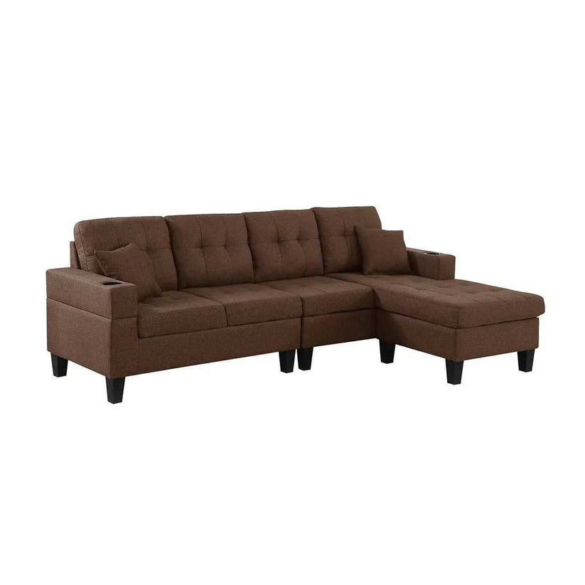 Madelyn 6 Seater Interchangeable L Shape Fabric Sofa For Living Room ...